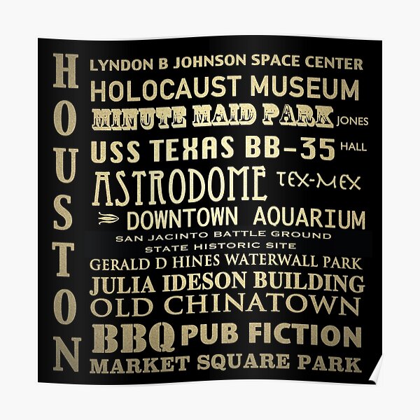 "Houston Texas Famous Landmarks" Poster for Sale by plintner | Redbubble