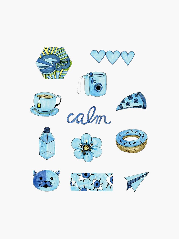 "BLUE AESTHETIC STICKER PACK - 12 STICKERS" Sticker for Sale by ...