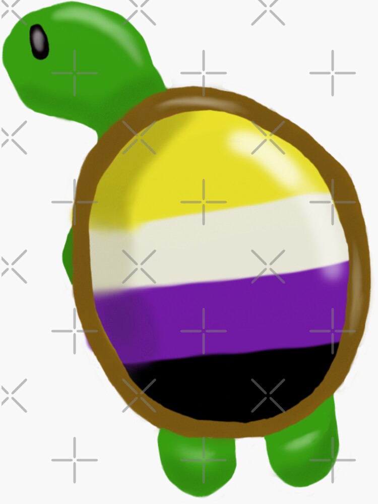 "NonBinary - Queer Turtle Power" Sticker for Sale by AwkwardTurtleaf ...
