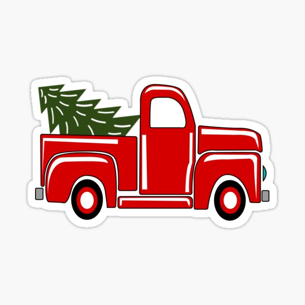 "Vintage Red Truck" Sticker by taylorchalley | Redbubble