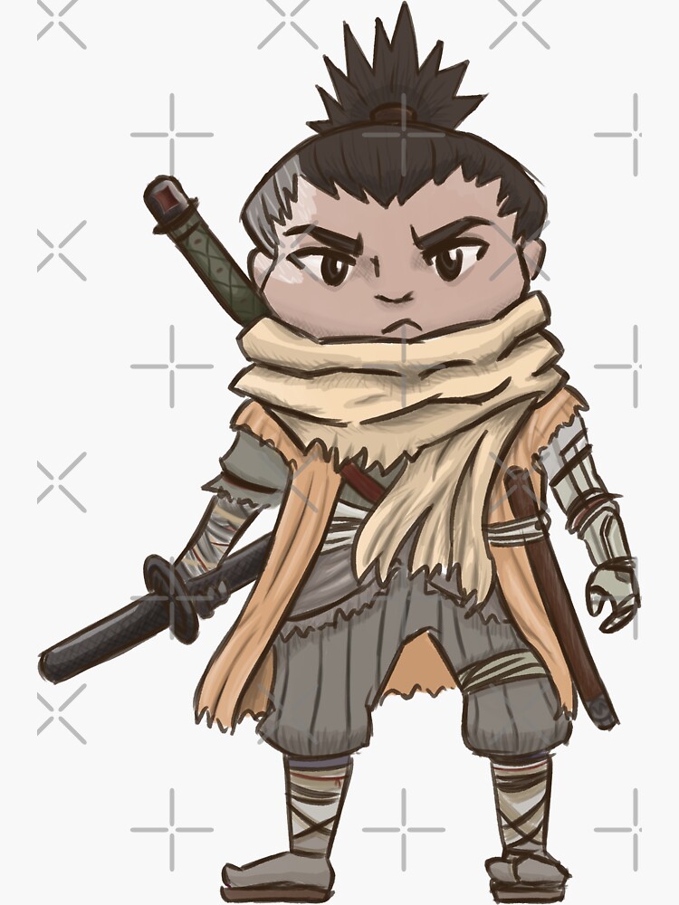 "Sekiro: Shadows Die Twice - Chibi Wolf" Sticker for Sale by ...