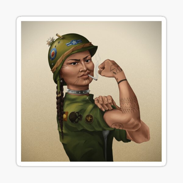 "Indigenous Rosie / Tank Girl" Sticker for Sale by wapos | Redbubble