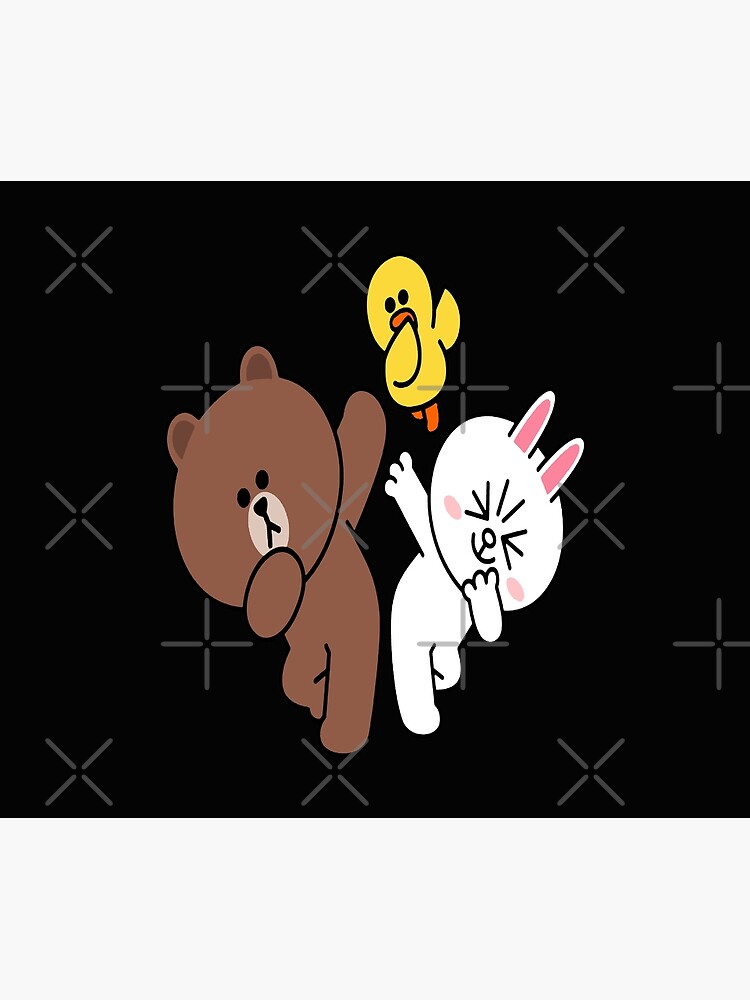 "Cute brown bear cony bunny rabbit duck dancing" Throw Blanket for Sale ...