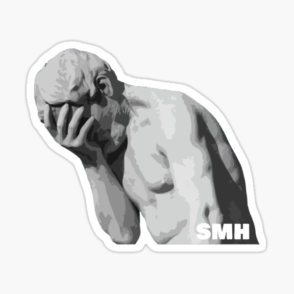"SHAKE MY HEAD SMH" Sticker for Sale by bdiz18 | Redbubble
