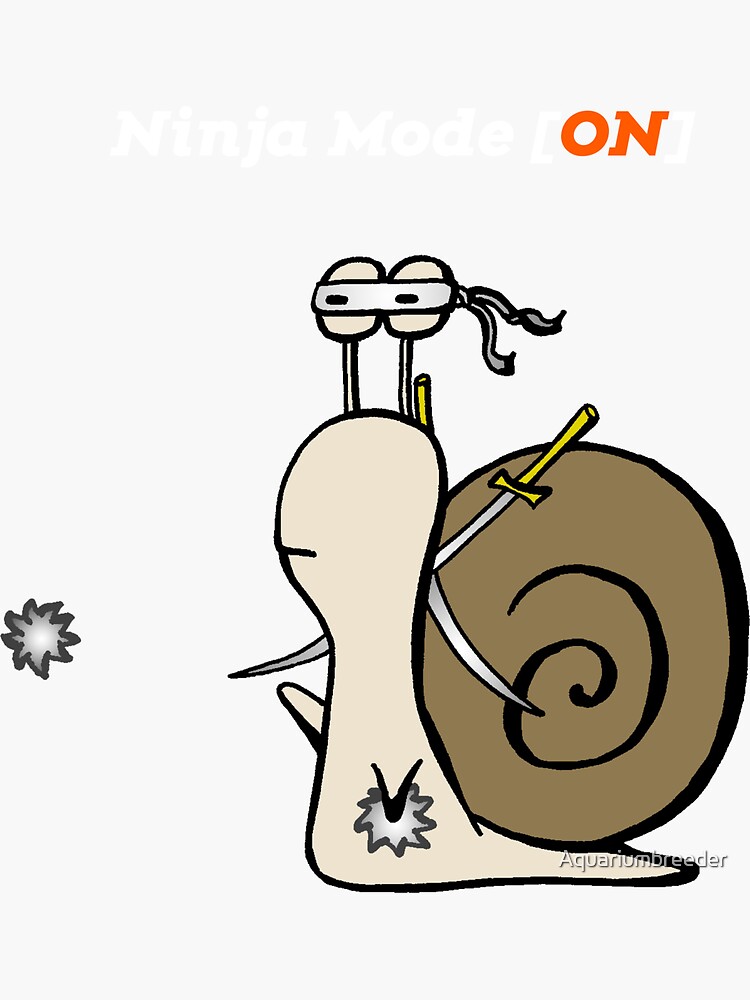 "Ninja Mode ON Snail" Sticker for Sale by Aquariumbreeder | Redbubble