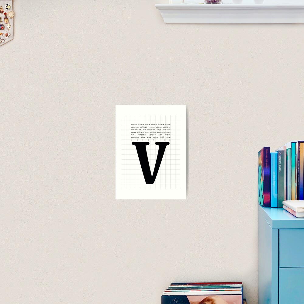 "Art Print - Words with Letter V - Words and Letters - Typography" Art ...