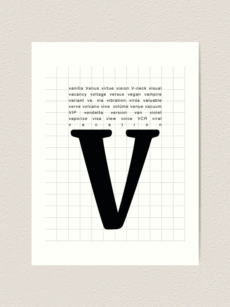 "Art Print - Words with Letter V - Words and Letters - Typography" Art ...