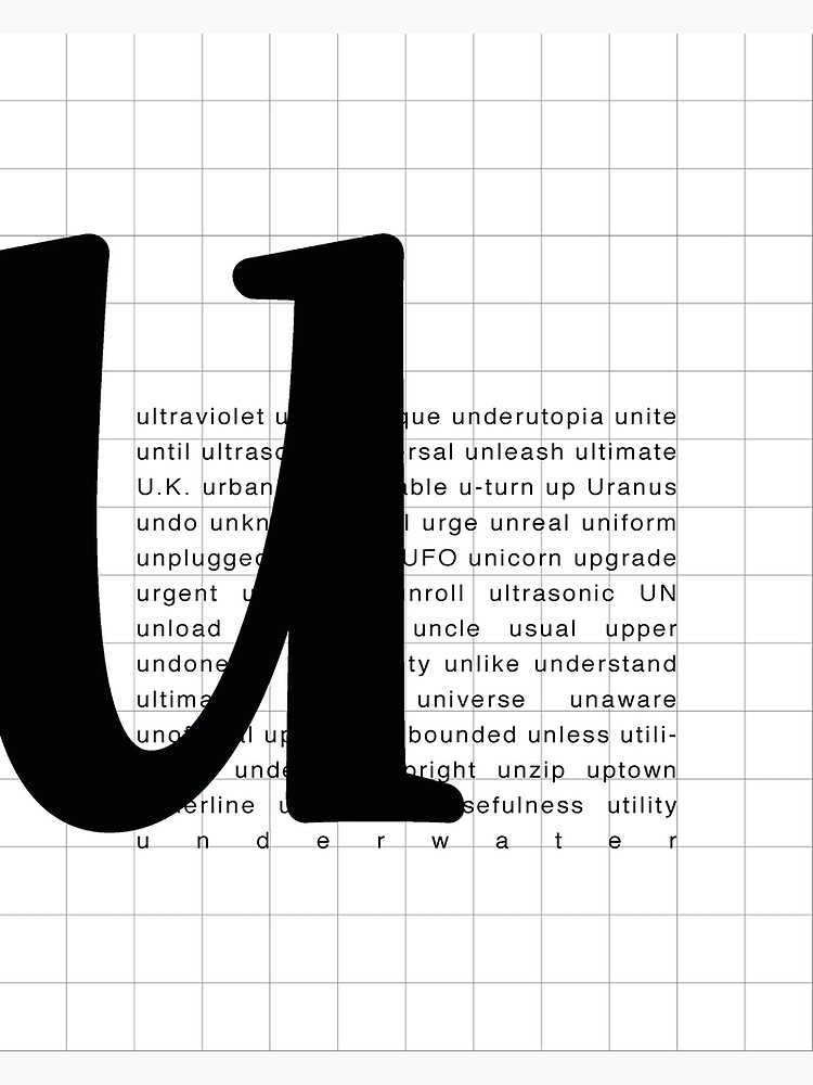 Lienzo «Lámina - Palabras con letra U - Palabras y letras - Tipografía ...