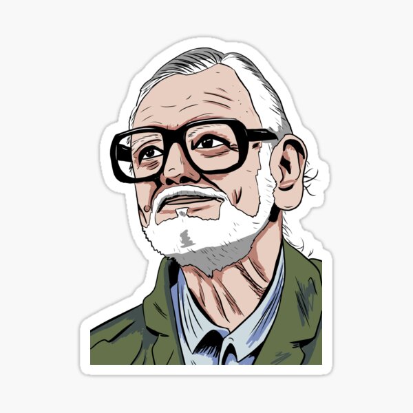 "George A. Romero" Sticker for Sale by blacksnowcomics | Redbubble