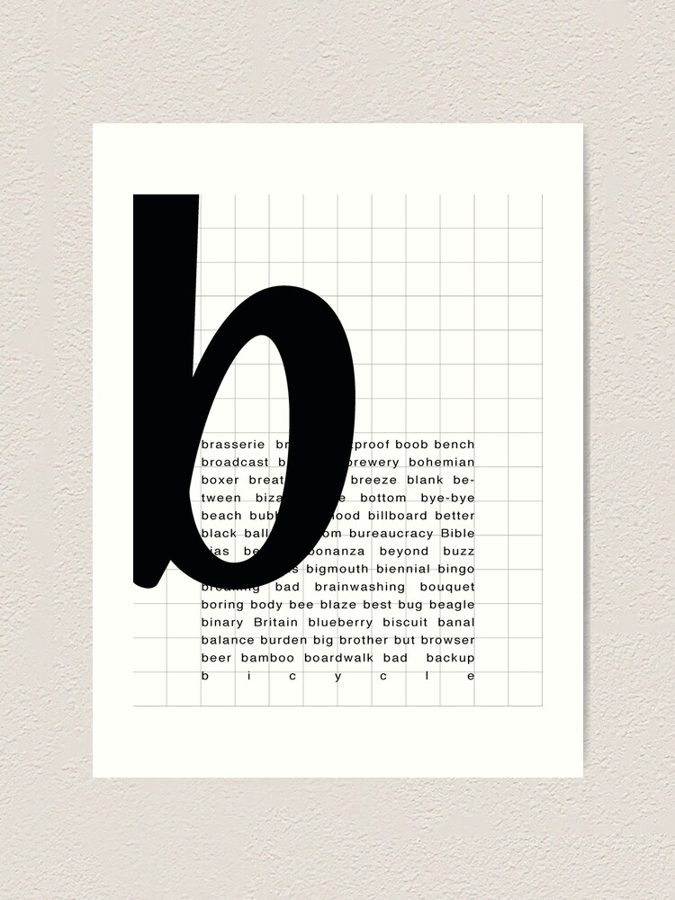 Lámina artística «Lámina - Palabras con letra B - Letras y letra ...