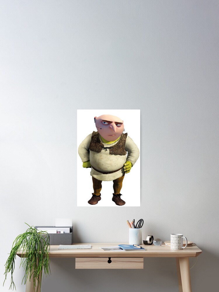 "shrek gru mashup design" Poster for Sale by Angela27 | Redbubble