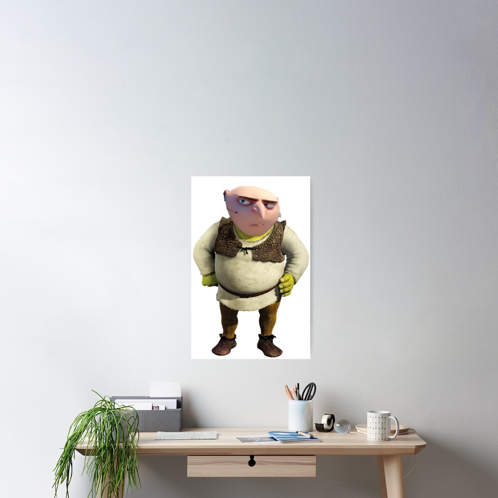 "shrek gru mashup design" Poster for Sale by Angela27 | Redbubble