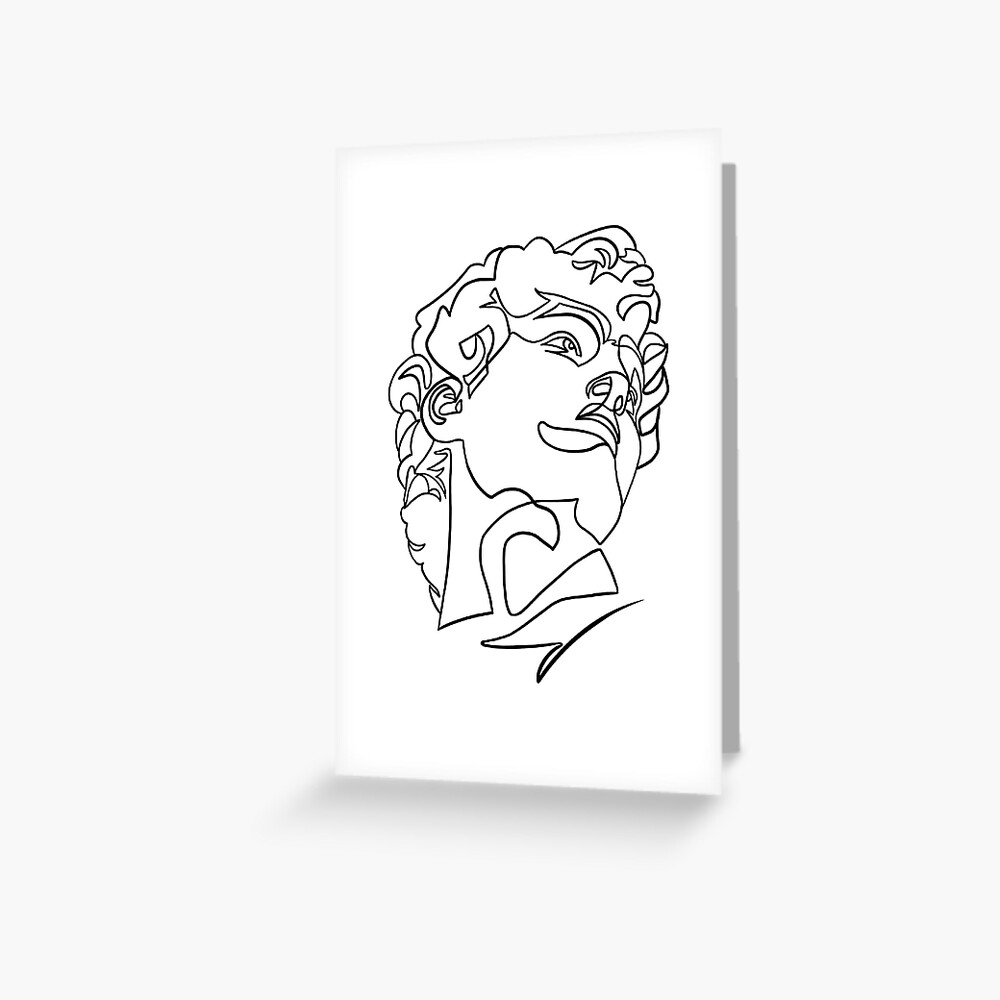 "Michelangelo's Statue of David Line Art" Greeting Card by maryjuarex ...
