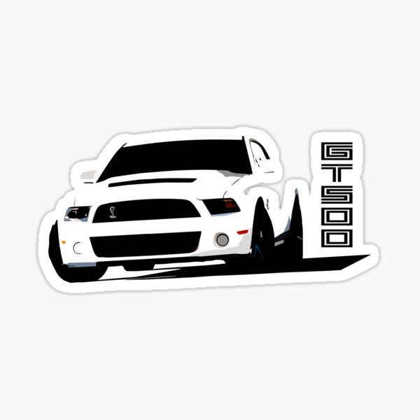 "White Mustang Shelby GT500 " Sticker for Sale by FromThe8Tees | Redbubble