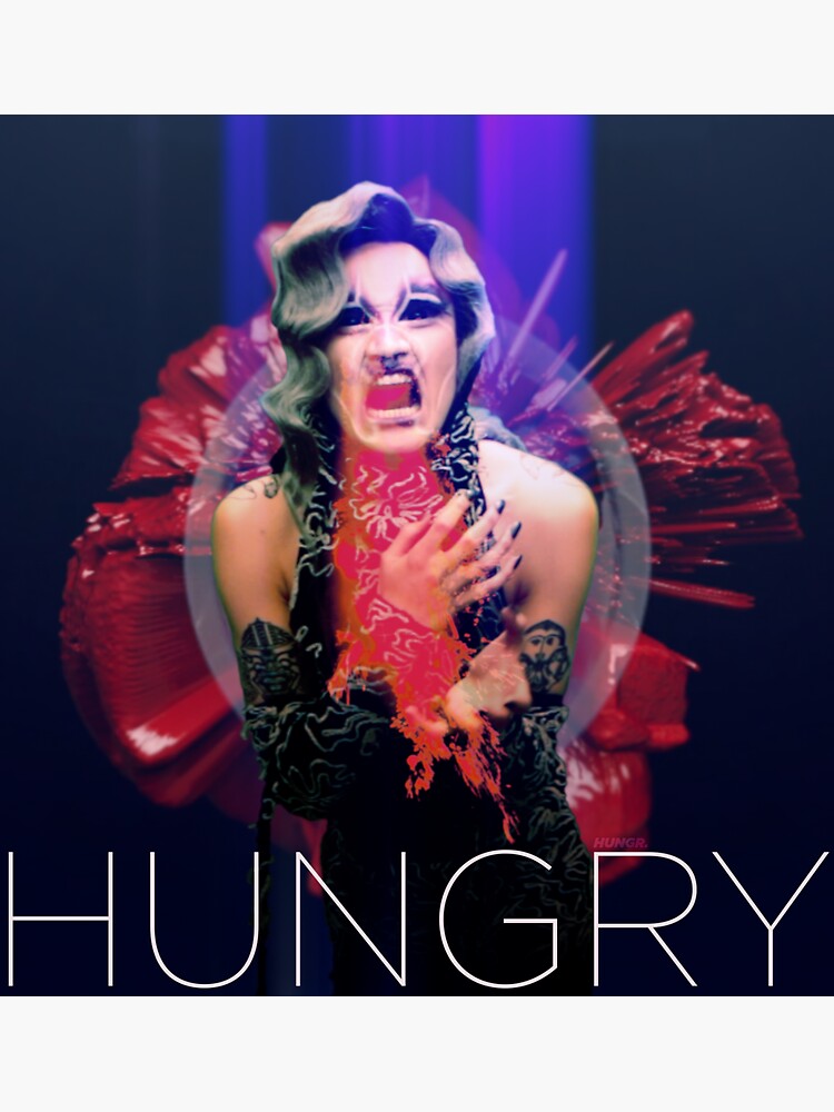 "ANGRY HUNGRY" Sticker for Sale by BOLDQUEENS | Redbubble