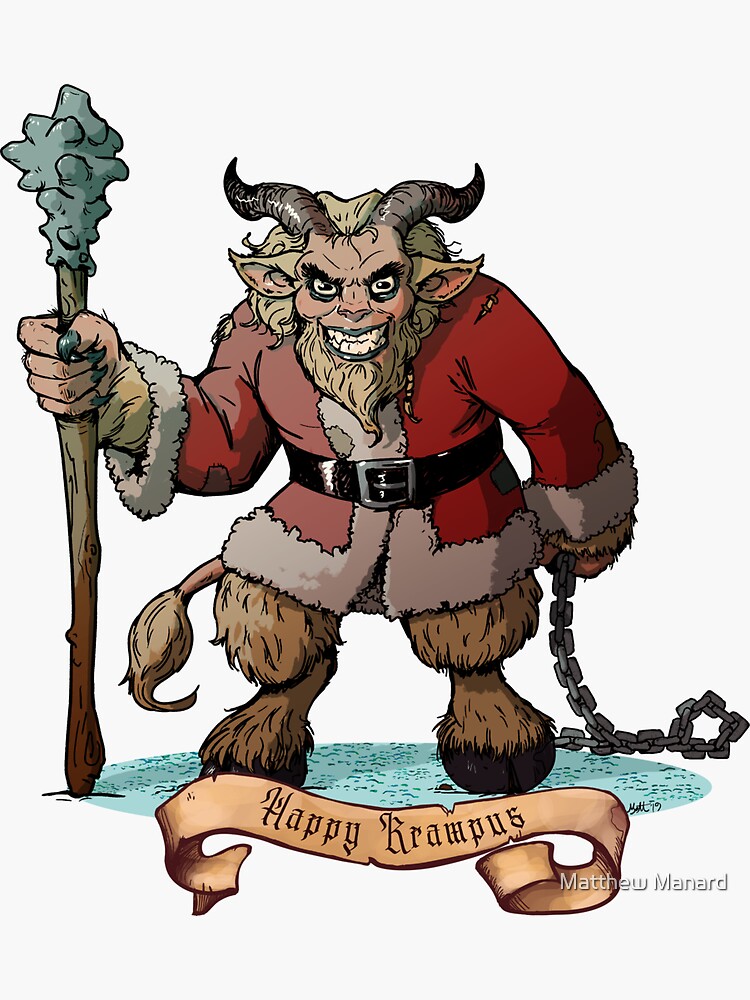 "Happy Krampus!" Sticker for Sale by VoxOcula | Redbubble