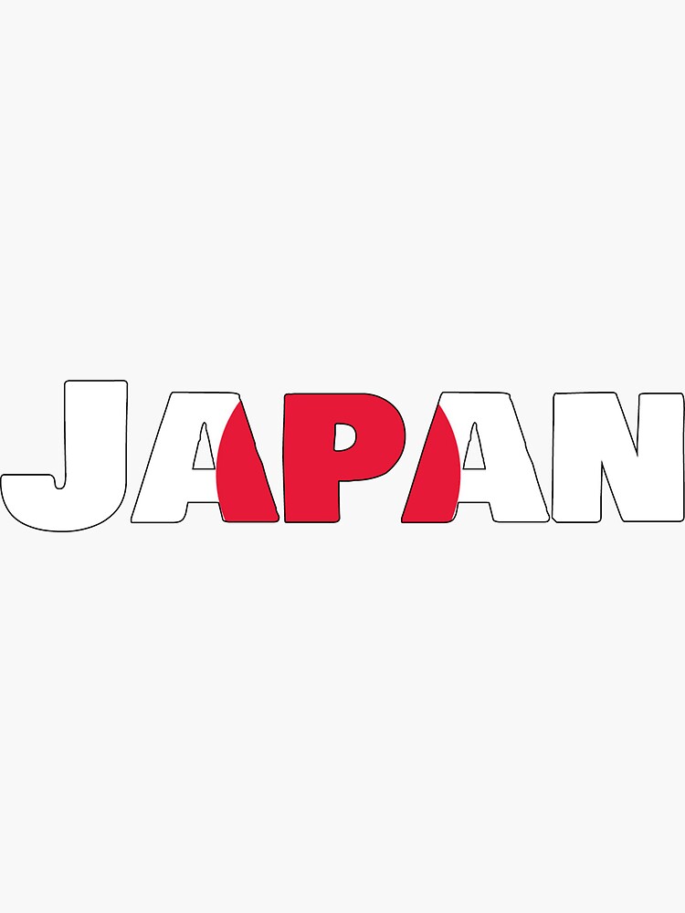 "Japan flag text" Sticker by ElevenGraphics | Redbubble