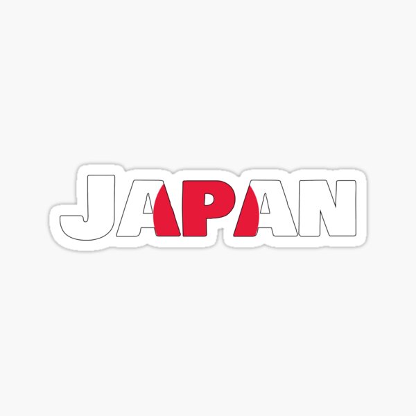 "Japan flag text" Sticker by ElevenGraphics | Redbubble