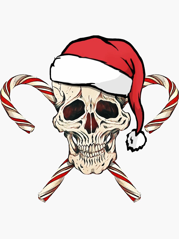 "Santa Skull" Sticker by grueguy | Redbubble