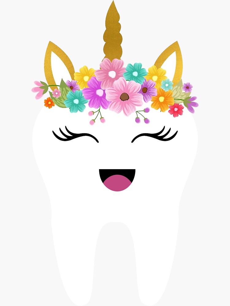 "Unicorn Tooth Dentist Tooth Fairy Gift" Sticker for Sale by ...