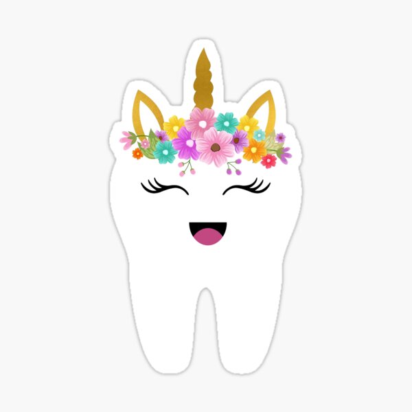 "Unicorn Tooth Dentist Tooth Fairy Gift" Sticker for Sale by ...