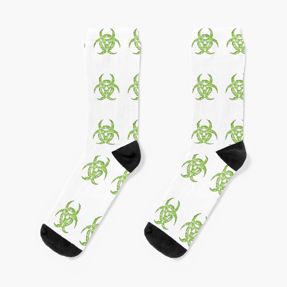 "Hazard Symbol Toxic Biohazard" Socks by 2Bears | Redbubble
