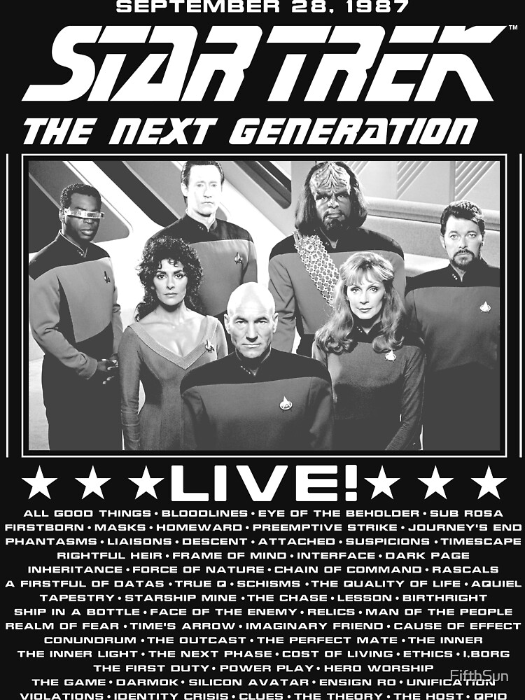 "Star Trek Next Generation Crew Live! Portrait Poster" Essential T ...