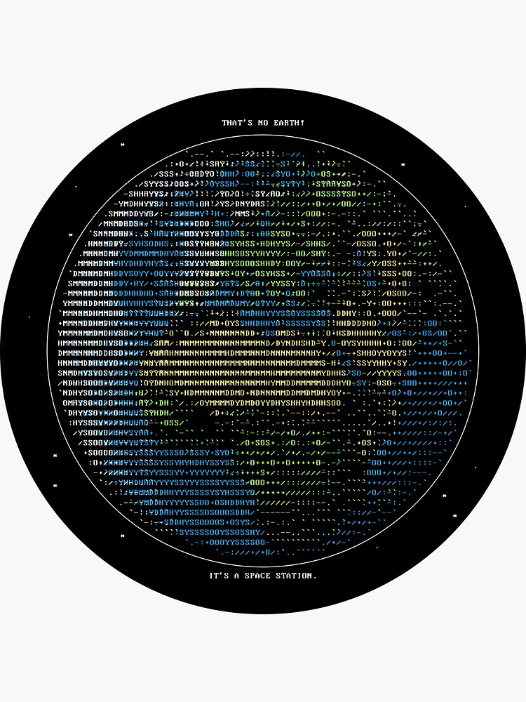 "ASCII - Earth is a space station!" Sticker for Sale by LoonyRocket ...