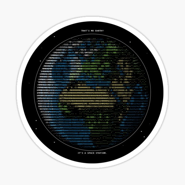 "ASCII - Earth is a space station!" Sticker for Sale by LoonyRocket ...