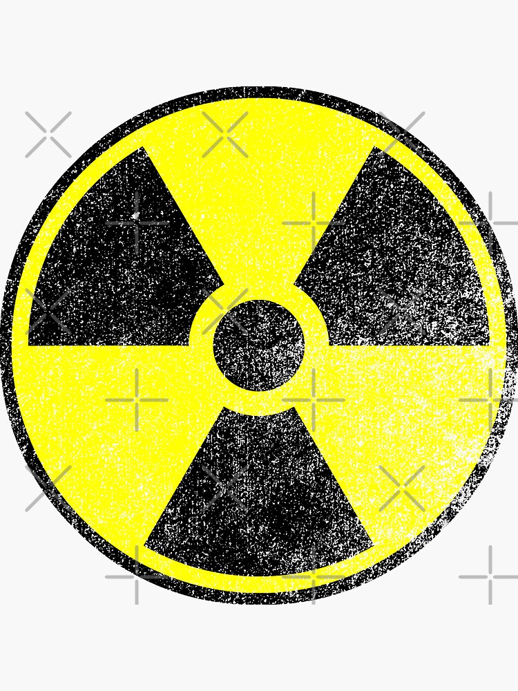 "Radioactive (distressed)" Sticker by GloopTrekker | Redbubble