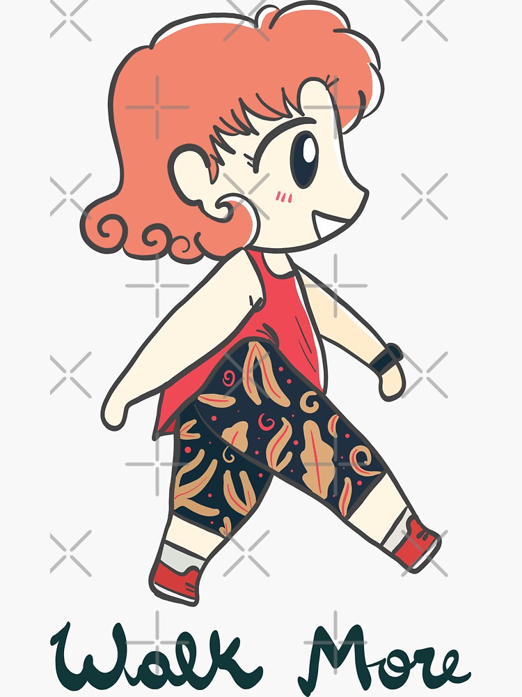 "Cute chibi anime girl going for a walk" Sticker by MariOyama | Redbubble