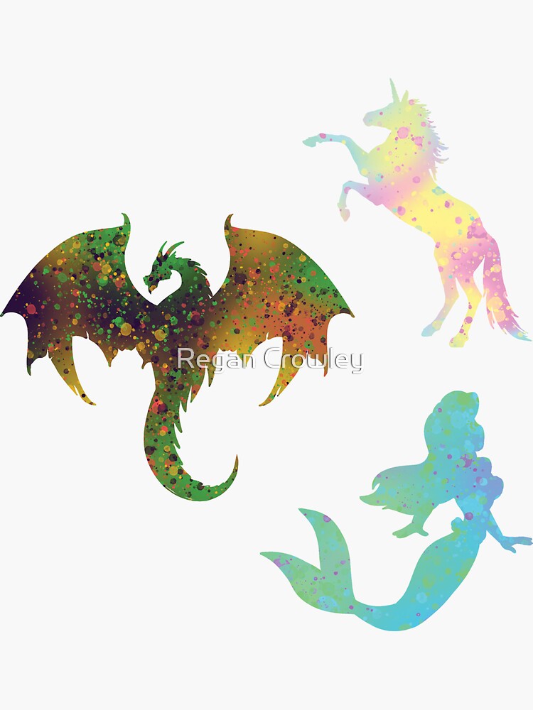 "Mythical Creatures Sticker Set" Sticker for Sale by lareinaraygin ...