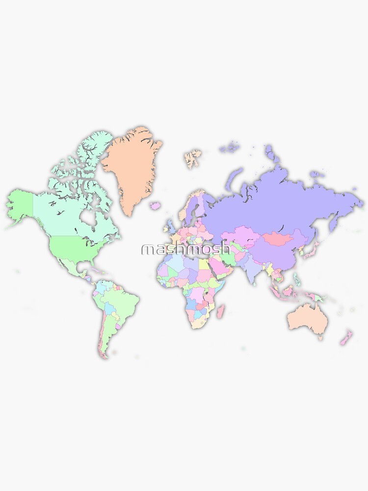 "colorful map of the world countries with international boundary ...
