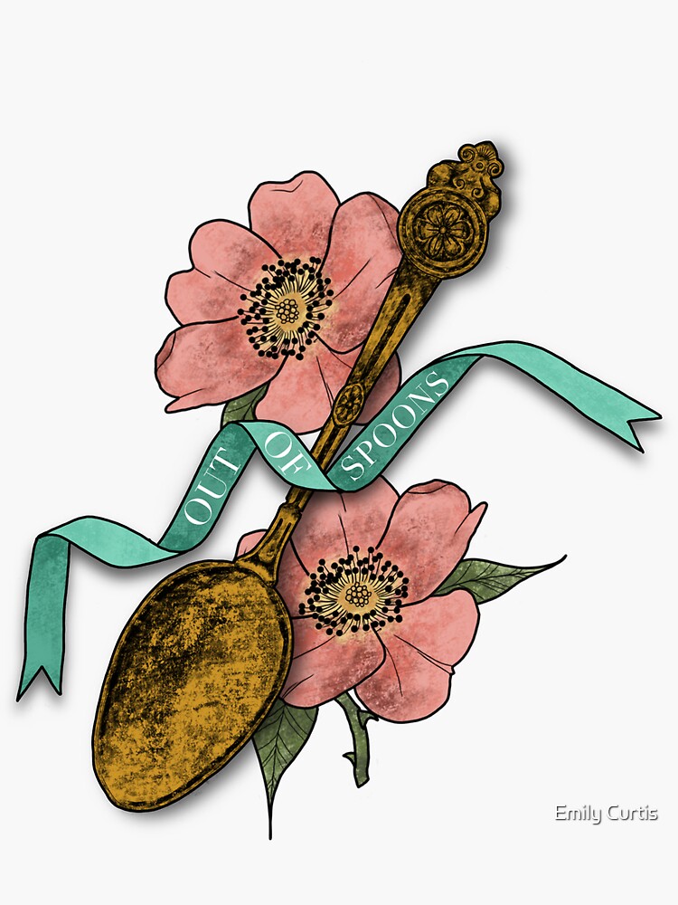 "Out of Spoons" Sticker for Sale by eescvc | Redbubble