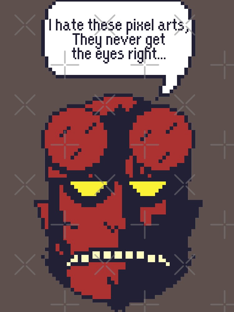 "Hellboy Pixel Art" T-shirt for Sale by CapitanSteamer | Redbubble ...