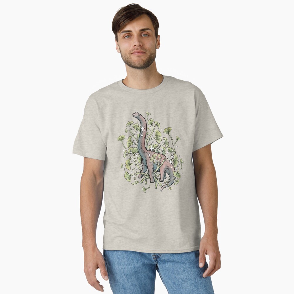 "Brachio Ginkgo | Calm Color Palette | Dinosaur Botanical Art" Sticker ...