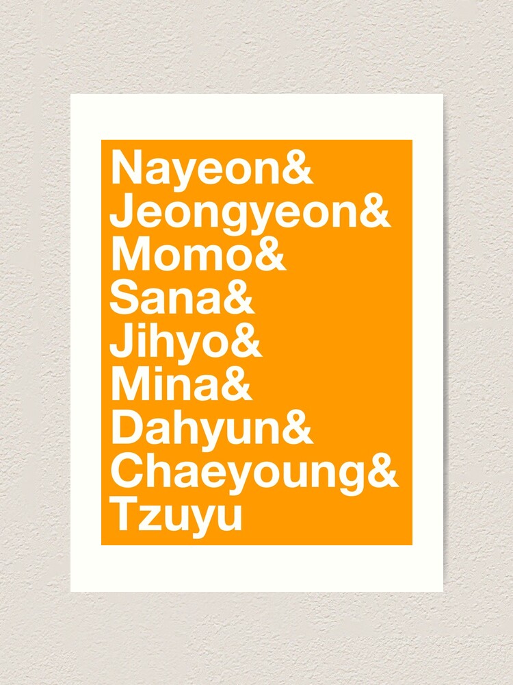 Nayeon Jeongyeon Momo Sana Jihyo Mina Dahyun Chaeyoung Tzuyu Twices Names White Ver