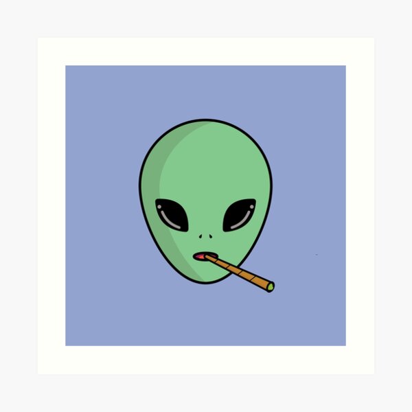 "Weed Alien 420 Trippy" Art Print for Sale by MimichuDesigns | Redbubble