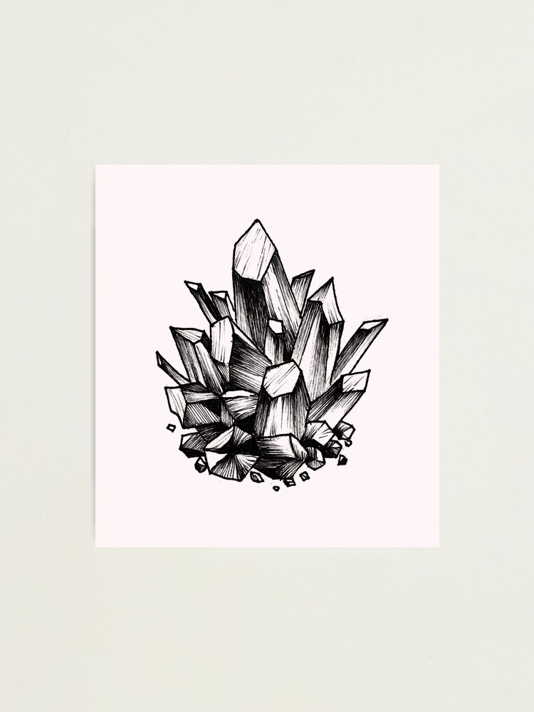 Quartz Cluster Drawing Crystal / Mineral / Gem Drawings | Creative,
