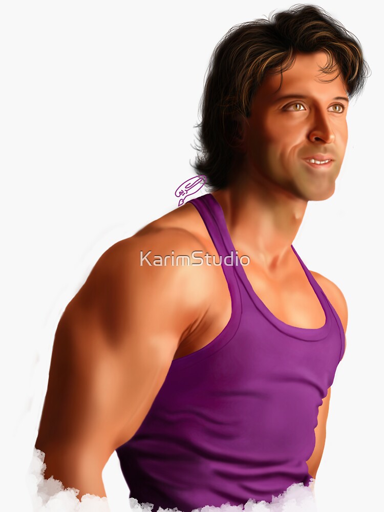 "Hrithik Roshan Digital Painting, ऋतिक रोशन" Sticker for Sale by ...