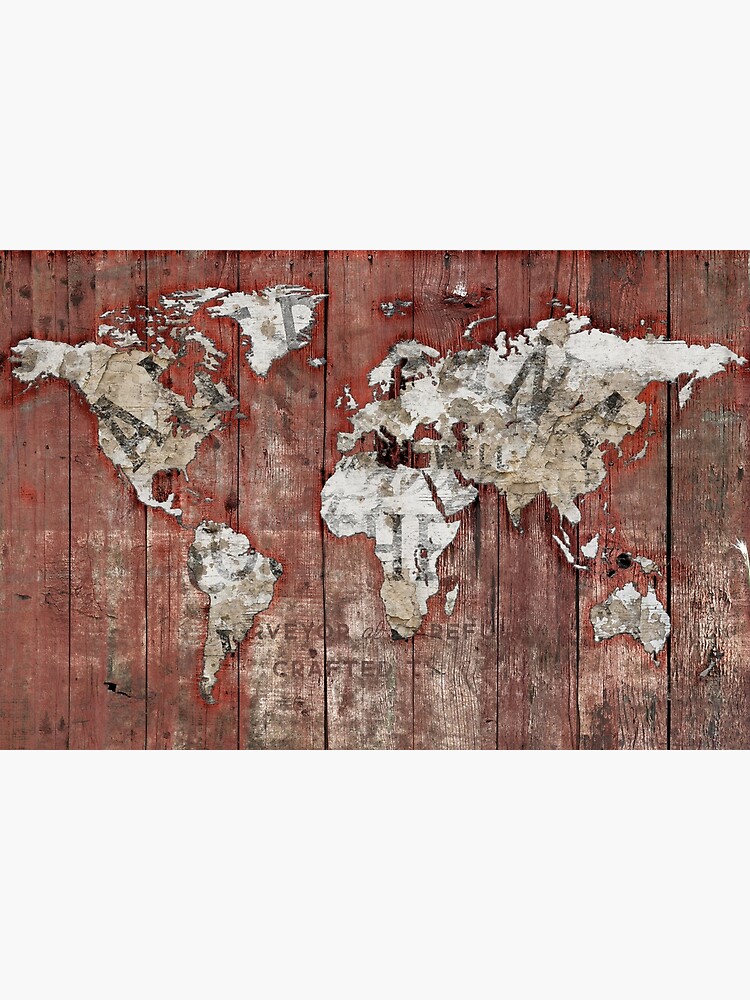 "Red World Map" Poster by maximiliansan | Redbubble