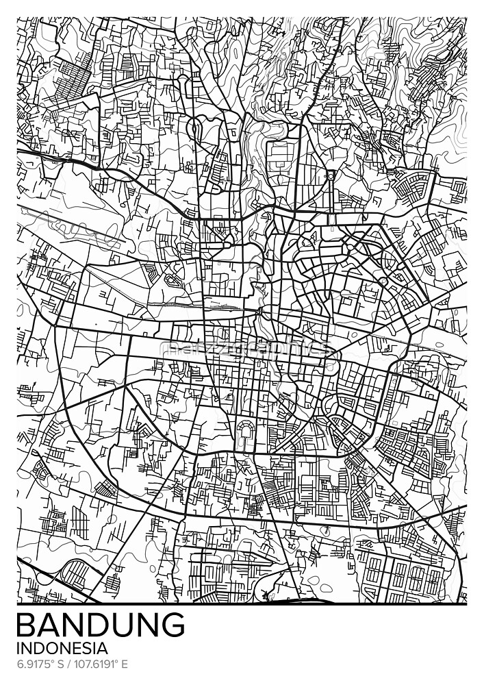 "Bandung map poster print wall art, Indonesia gift printable, Home and ...