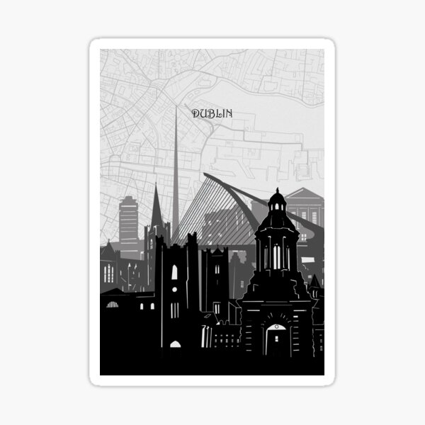 "dublin skyline" Sticker by BekimART2 | Redbubble