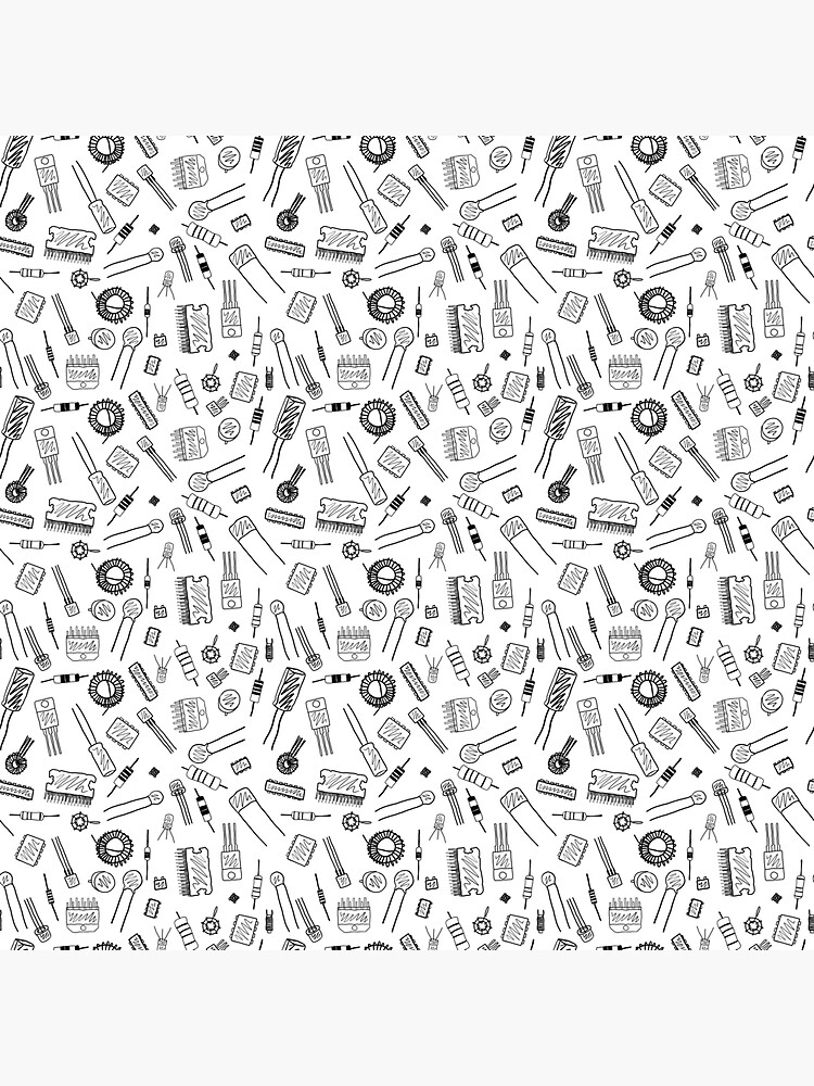 "Circuit Components - Black on White" Sticker for Sale by Hodgepodge ...