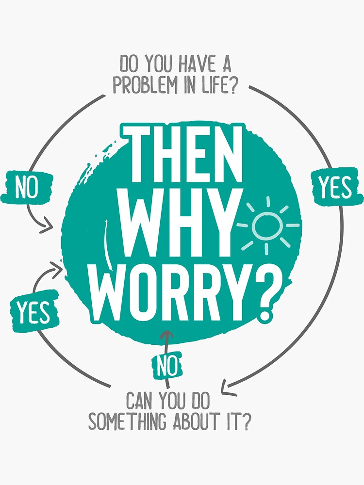 "Then Why Worry? (Key to Happiness) - Green" Sticker by MattisHahn ...