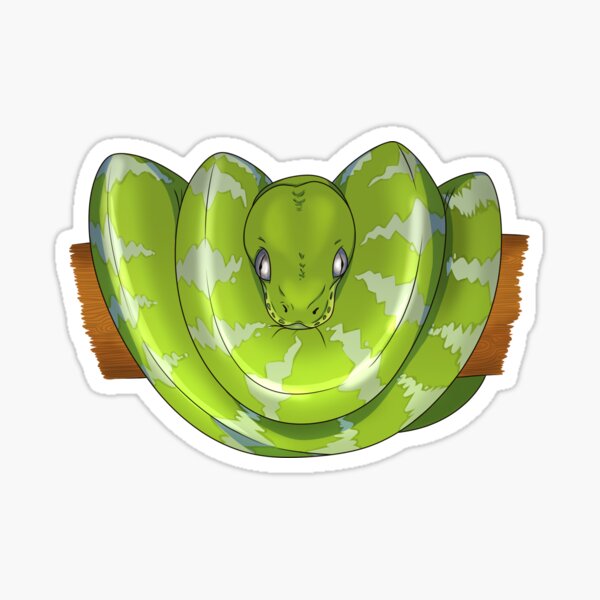 "Emerald Tree Boa" Sticker for Sale by 1CoolCactus | Redbubble