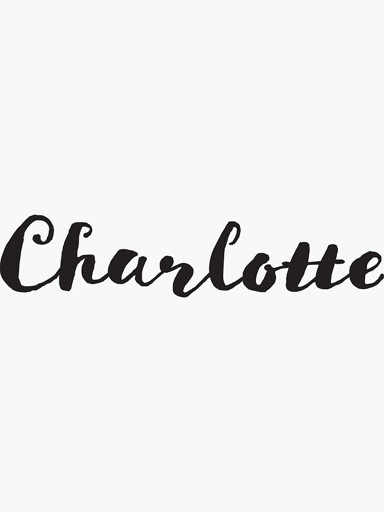 "Script Charlotte, Black" Sticker for Sale by Mackenzielee23 | Redbubble