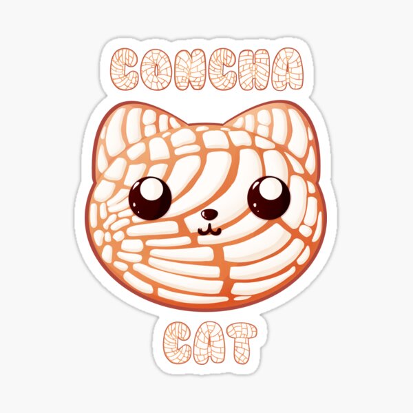 "Concha Cat!" Sticker for Sale by monycreations | Redbubble