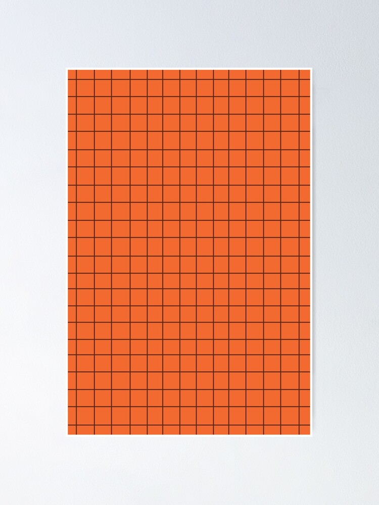 "Orange Grid Aesthetic Pattern" Poster for Sale by estellef | Redbubble
