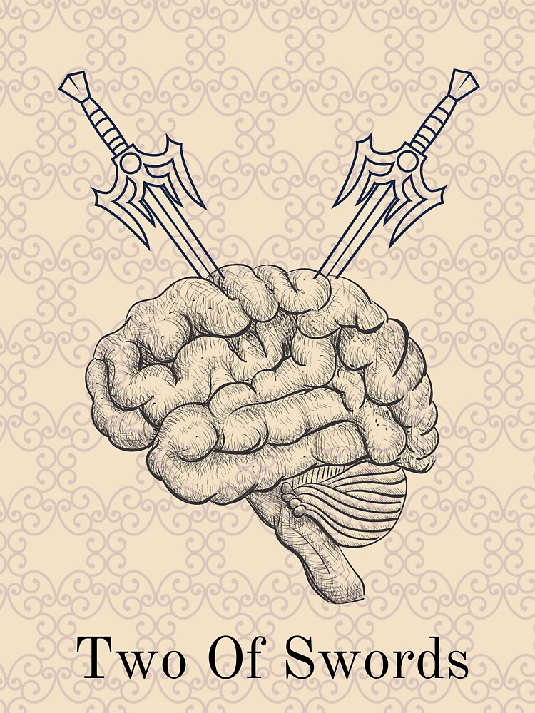"Two Of Swords Anatomy Brain Tarot" Sticker by kcthorns | Redbubble